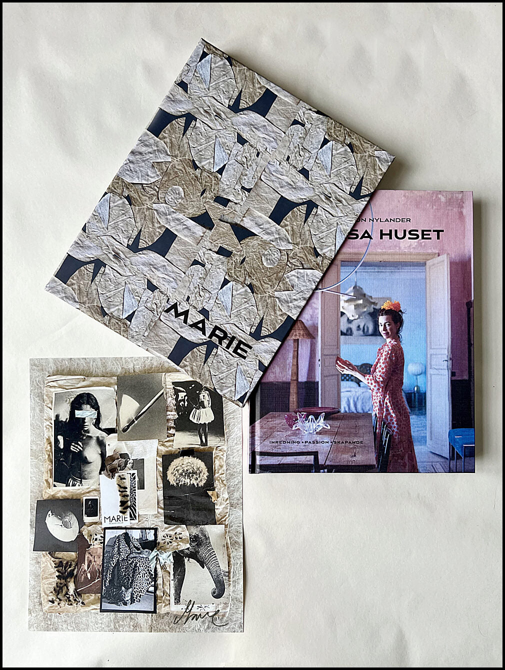 Bok av Marie Olsson Nylander: Det rosa huset (box med signerat kollage, limiterad utgåva) – bok ...